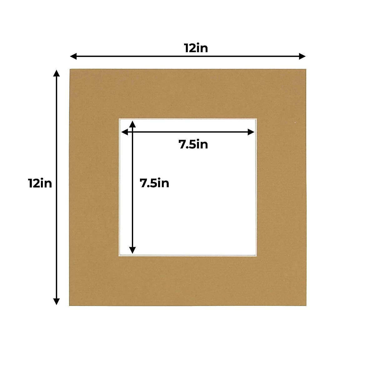 8x8 Mat for 12x12 Frame - Precut Mat Board Acid-Free Rattan Beige 8x8 Photo Matte For a 12x12 Picture Frame, Premium Matboard for Family Photos, Show Kits, Art, Picture Framing, Pack of 25 Mats
