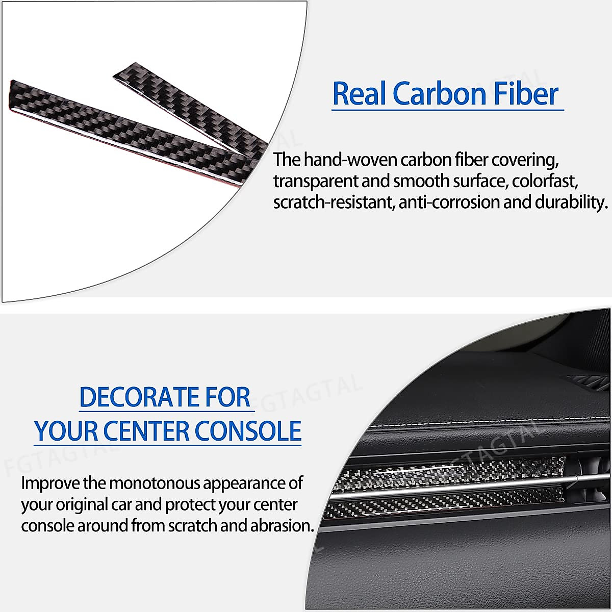 Fit for Toyota Supra GR A90 A91 MK5 2019-2024 Real Carbon Fiber Co-Pilot Center Console Decoration Sticker, Car Center Console Air Outlet Trim Cover Sticker, 2PCS