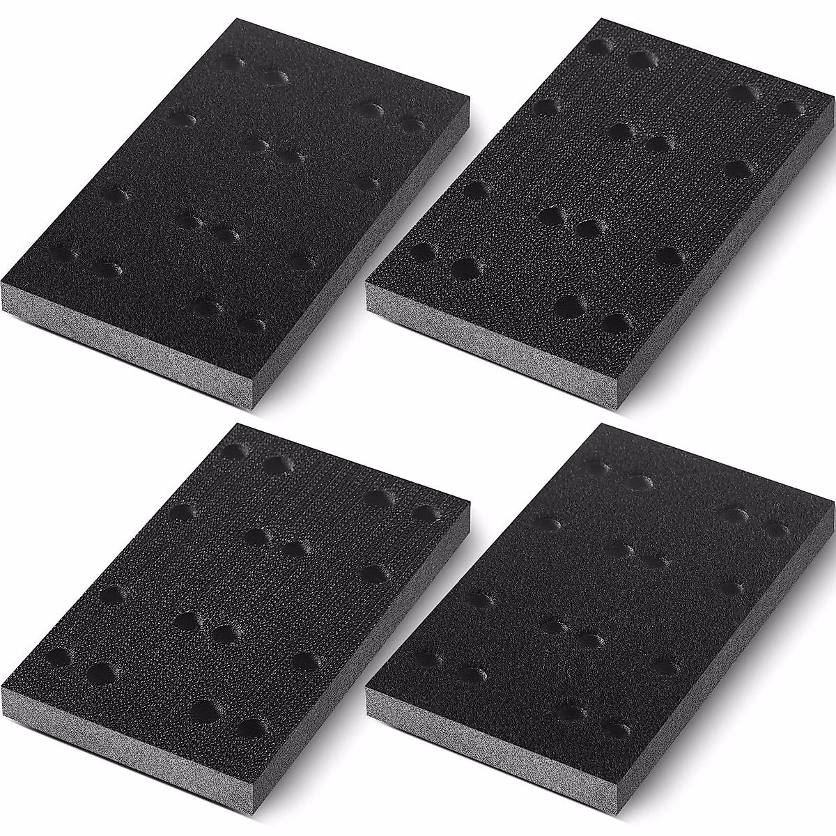 Dimsile 4 Pcs Soft Black Foam Sanding Pads Interface Sander Backing Pad Compatible with Festool RS400 LS130 Sander, 80 x 133 x 12 mm
