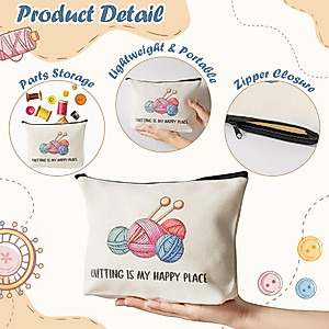 EYxsaxenk Travel Knitting Wrist Bag - 2Pcs Knitting Crochet Tote Bag with Zipper Bag Lightweight Yarn Storage Bag Organizer Women Gift Set for Holding Yarn Crochet Hook Needles Knitting Supply