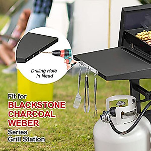 AIEVE Grill Hooks for Utensils, 2 Pack Heavy Duty Grill Utensil Holder BBQ Grill Tool Hanger for CharBroil, Weber, Charcoal, Blackstone Grill Accessories for Hanging Barbecue Grilling Utensils