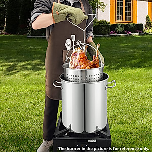 ARC 40QT Stainless Steel Stock pot 6-Piece For Seafood Boil Pot with Basket and Steamer Rack,Cookware for Crawfish Crab Shrimp Lobster Boiling Pot, Turkey Fryer Pot, Tamale Steamer Pot with Strainer