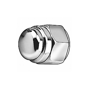 Cap Nut, 3/8-16, Gr 2, Steel, Chrome, PK5