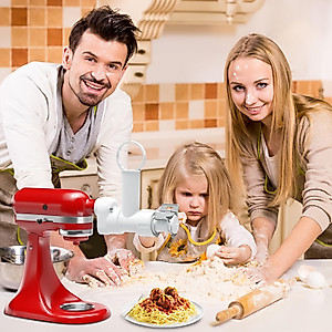 Pasta Maker Attachment for Kitchenaid Stand Mixer with 6 Different Shapes of Pasta Outlet, Durable Kitchenaid Accessories and Attachments, Dishwasher Safe