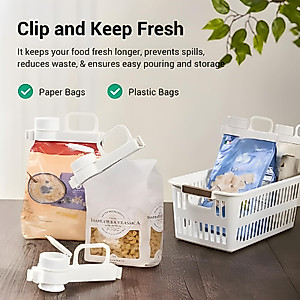 APTHON Food Bag Sealing Clip with Pour Spout,Bag Clips for Food,Chip Bag Clips Airtight,Durable Plastic Clips for Food Storage,Great for Organizing and Storing Food in the Kitchen (2 pcs)