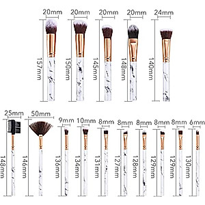 Makeup Brushes Set 15PCS Professional Make up Brushes Set Synthetic Foundation Powder Concealers Eye Shadows Makeup Tools Grey
