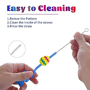 24PC Easter Party Favors,Silly Straws for Kids Easter Egg Bunny Straws Chicken Bunny Egg and Flower Drinking Straws for Easter Party Supplies with (Easter straw)