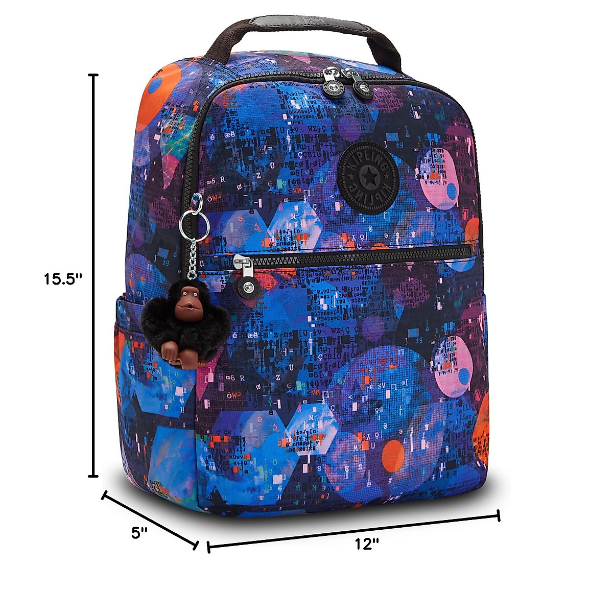 Kipling Women's Shelden 15" Laptop, Adjustable Straps, Front Zip Pocket, Nylon Backpack, Galaxy Illusion, 12''L x 15.5''H x 5''D