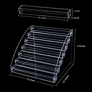 7 Tiers Essential Oils Nail Polish Rack Acrylic Lipstick Holder Display Stands Dropper Bottle Organizers Wide Tall Dresser Balls Commodity Goods Shelf for Store Shop Countertop Checkout Counter Case