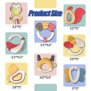 LAFALA Baby Toys 3-6 Months Baby Rattle Set Teething Toys for Babies 0-6 Months 8PCS 4 Month Old Toys for Babies Teether Shakers with Storage Box Infant Toys Newborn Toys Baby Girls Gifts