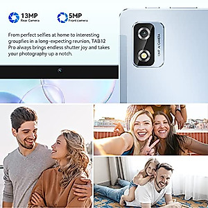 Blackview 2023 New Tab 12 Pro Android 12 Tablets 10" inch Tablet 14 (8+6 Expand) GB RAM + 128 GB ROM 1TB Expand Tablet PC, 1920 * 1200 FHD+IPS, Octa-core，2.4G/5G WiFi, Bluetooth 5.0 GPS Blue