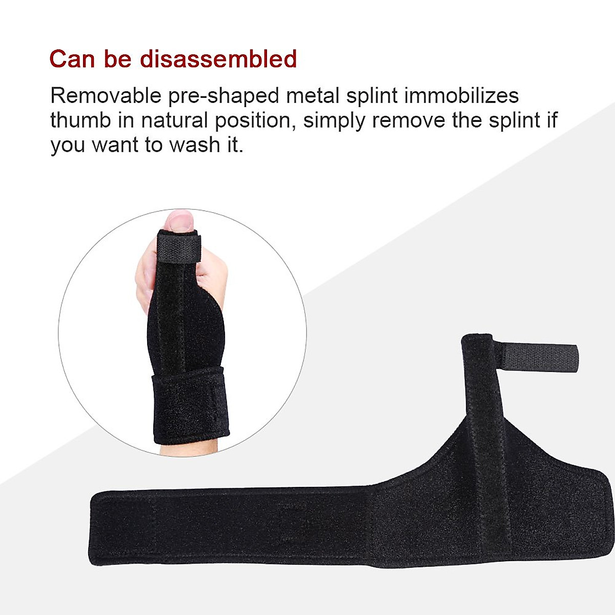 Thumb Spica Splint- Thumb Brace for Arthritis or Soft Tissue Injuries, Lightweight and Breathable, Stabilizing and not Restrictive, Fits Both Hands Stabilizing Thumb Brace