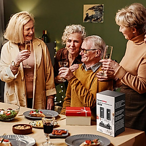 Bonsenkitchen Electric Salt and Pepper Grinder Set, Battery Operated(Not Included),2 Pack Automatic Salt & Pepper Mill Shakers with LED Light, Adjustable Coarseness, Storage Base, 95ml Large Capacity