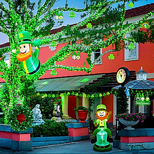 JMEXSUSS 500 LED Green St Patricks Day Lights, 8 Modes Christmas Lights Outdoor Plug in, 173ft Green String Lights for Christmas Party Xmas St Patricks Day Decorations