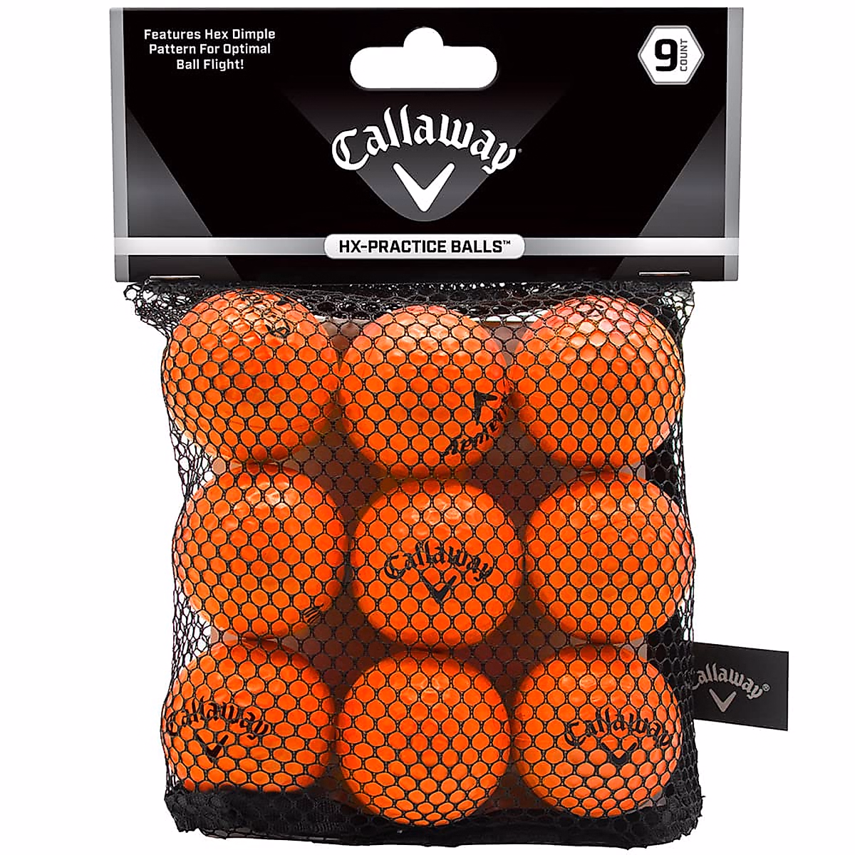 Calaway Callaway C10315 HX Soft Flight Practice Balls with Mesh Bag44 Orange Pack of 9