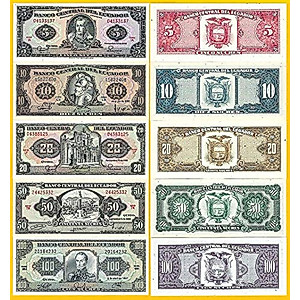 EC 1988 ECUADOR FLAWLESS 1988-99 COMPLETE DENOMINATION SET! 11 DIFF SCARCE BANKNOTES!! Gem Crisp Uncirculated