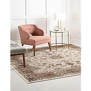 Unique Loom Rushmore Collection Area Rug - Lincoln (5' 3" Square, Cream/Beige)