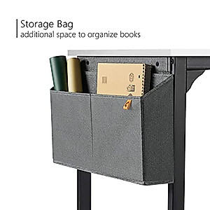 CubiCubi Computer Desk 63" Study Writing Table for Home Office, Modern Simple Style PC Desk, Black Metal Frame, White