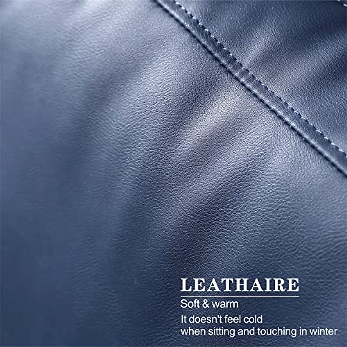 ovios 100" L-Shaped Sectional Sofa with Reversible Chaise, Luxury Deep Seat Couch with Convertible Chaise, Minimalism Cloud Sofas Couches for Living Room, Faux Leather, Blue