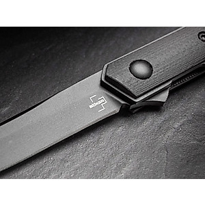 BÖKER PLUS Kwaiken Air MINI – Minimalist, Pocket Friendly Feather Weight Daily Carry Pocket Knife, VG-10 Steel, Gentlemen’s Tactical Knife, Designed by Lucas Burnley (All Black G10)