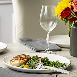 Comfy Package [100 Pack] Heavyweight Clear Plastic Forks with Engraved Design - Disposable Sturdy Plastic Utensils for Parties, Weddings, and Events