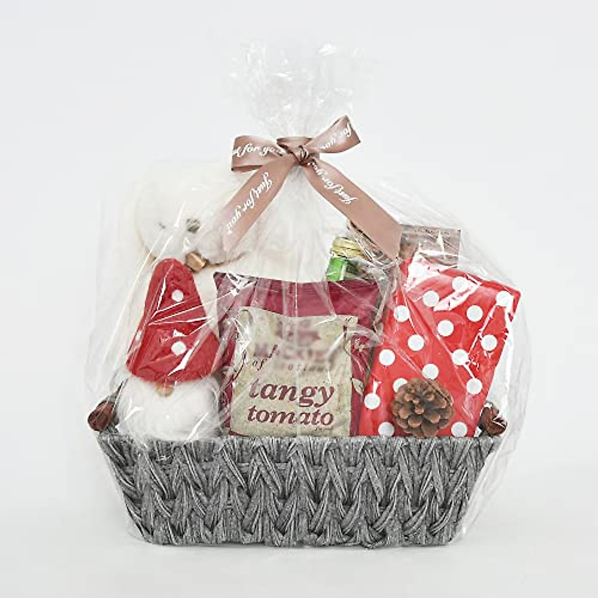 GRANNY SAYS Wicker Storage Baskets for Shelves, Trapezoid Woven Basket, Waterproof Storage Wicker Baskets for Organizing, Gray, 2-Pack