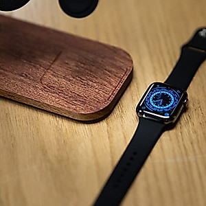 EDEN GROVE 3-in-1 Natural Wood Wireless MagSafe Compatible Magnetic Charger Stand Station for Apple iPhone 14/13/12, Plus, Mini, Pro, ProMax, Apple Watch AirPods, Fast Charging 15W