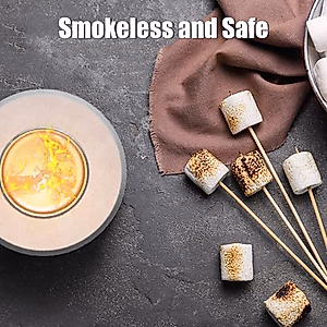 OLIVITTE - Tabletop Fire Pit, White Concrete Portable Marshmallow Roaster