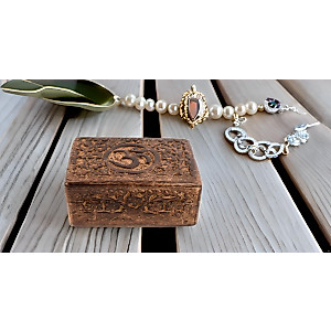 Great Birthday Gift Ideas Handmade Decorative Wooden Jewelry Box Jewelry Organizer Keepsake Box Treasure Chest Trinket Holder Watch Box Storage Lock Box 6 x 4 Inches Housewarming Gift Ideas Men Women