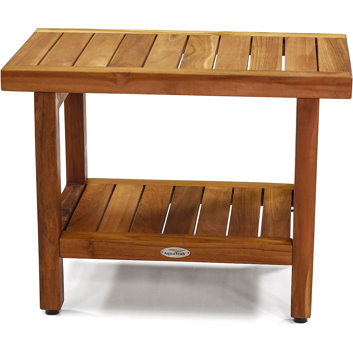 AquaTeak The Original 24" Spa Teak Shower Bench with Shelf