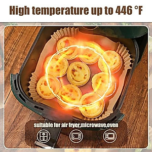 7.5 Inch Air Fryer Parchment Paper Liners Square,150 Pcs Non-stick &Oil-proof Air Fryer Liners Disposable for 2-5 QT Frying,Baking,Roast