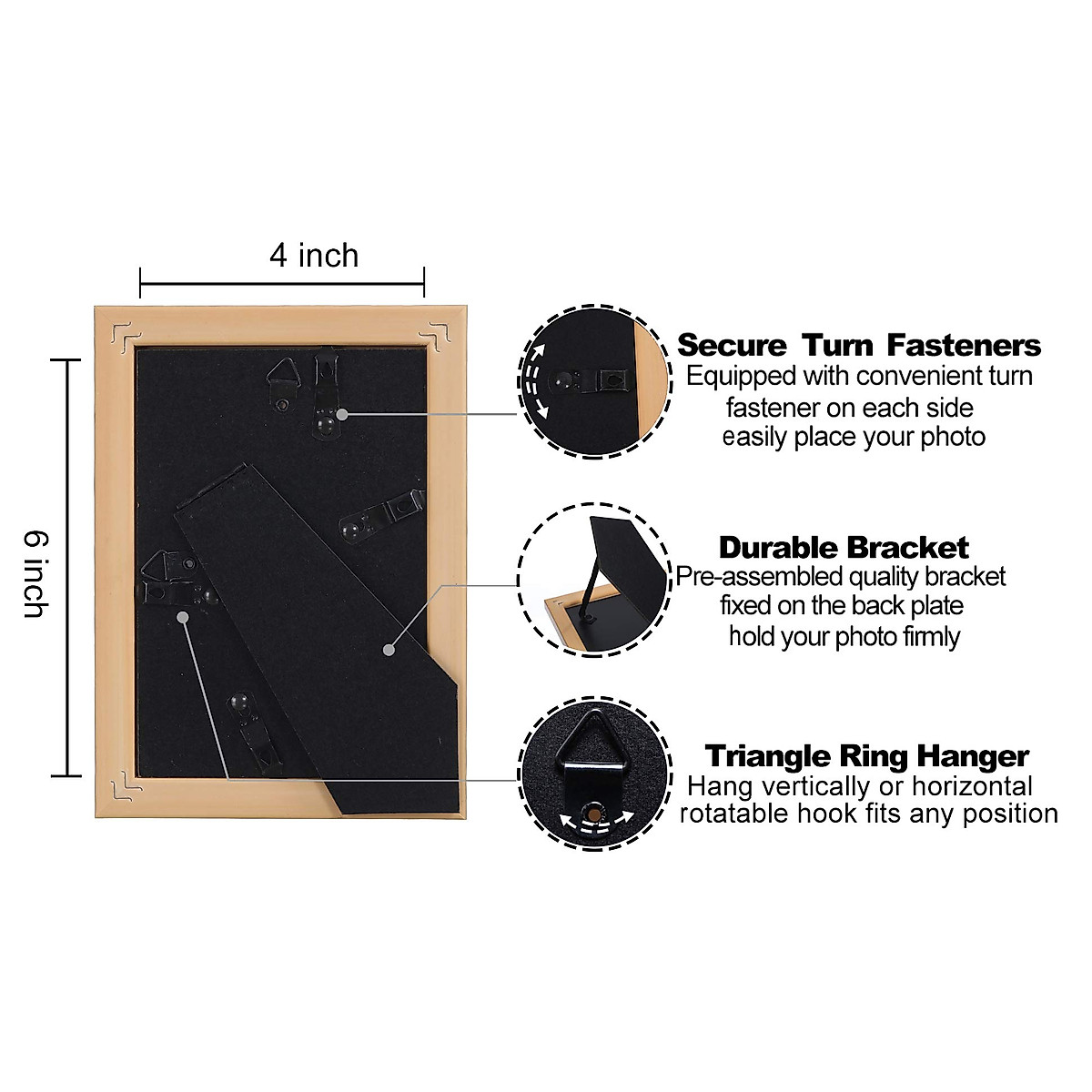 VIOLABBEY 4x6 Picture Frames Navy Blue Set of 2, Modern Style 4 by 6 Photo Frame, High Definition Tempered Real Glass, Wall or Tabletop Display