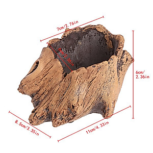 MEIYIN Imitating Wood Flower Cement Planters for Succulents Flowerpots Bonsai Decor (3)