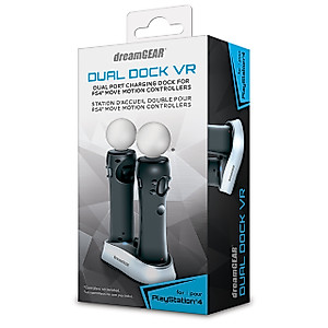 DreamGEAR Dual Dock VR 2 stored and Charged PS4® for Motion Controller Black
