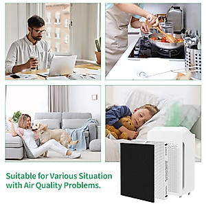 SAKEGDY 5 Packs C545 True HEPA Replacement Filter Set, Compatible with Winix C545 Purifier, Winix Filter S, Part# 1712-0096-00, 5 True HEPA + 5 Carbon Pre-filters