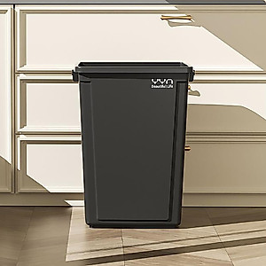 WEECRON Slim Trash Can 3 Gallon Plastic Garbage Can Wastebaskets for Office Kitchen Bathroom, 2 Pack Black