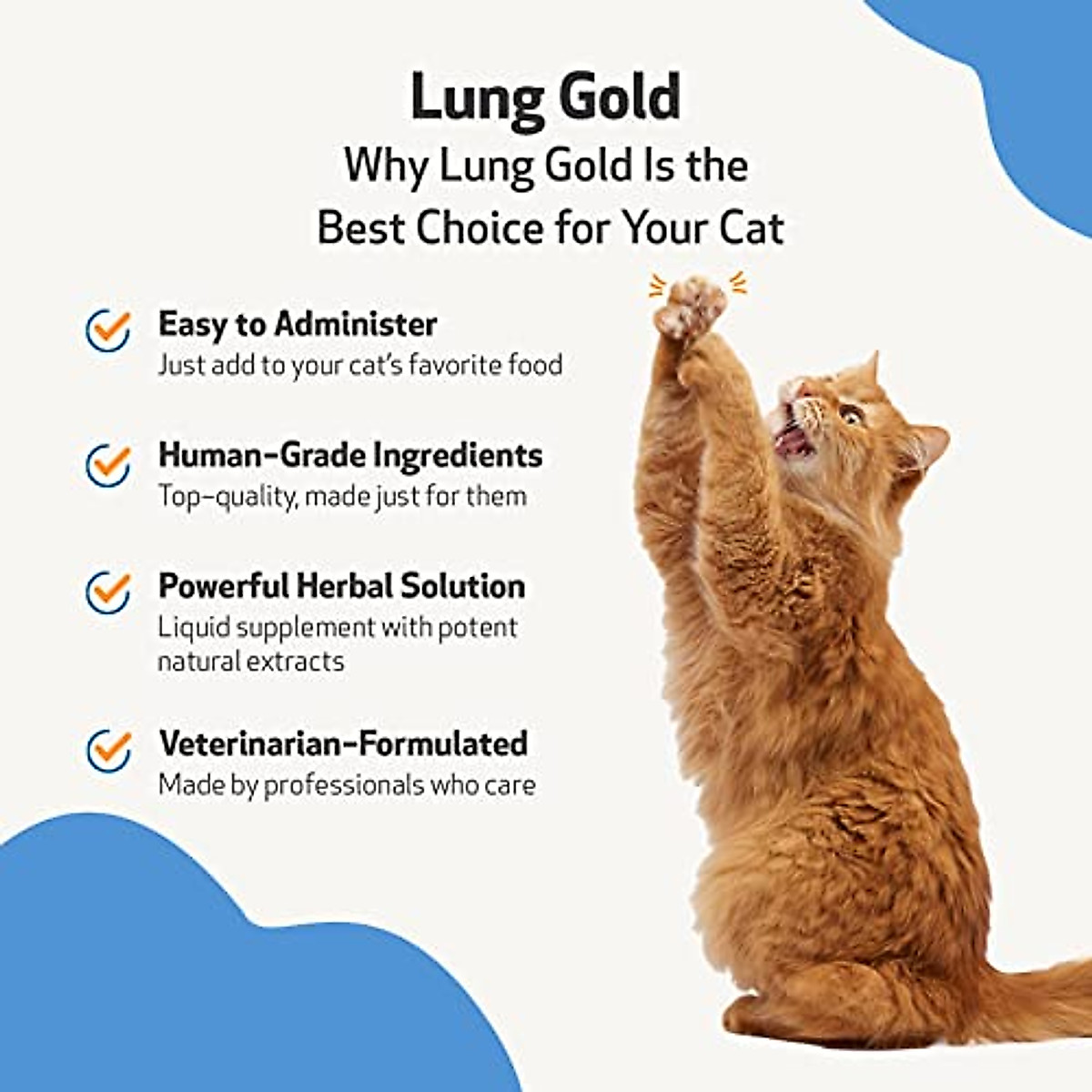 Pet Wellbeing Lung Gold for Cats - Vet-Formulated - Lung & Respiratory Immune Support, Open Airways, Easy Breathing - Natural Herbal Supplement 2 oz (59 ml)