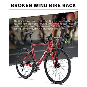 SAVADECK Carbon Road Bike, T800 Carbon Fiber Frame 700C Racing Bicycle with 105 R7000 22 Speed Groupset and Mechanical Disc Brake, Ultra-Light Carbon Bike (Black, 54CM)