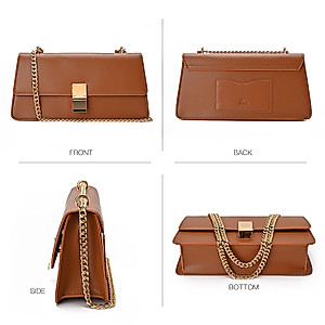 GM LIKKIE Crossbody Shoulder Bag for Women, Medium Ladies Clutch Purse, Trendy Y2K PU Leather Handbag (Brown)