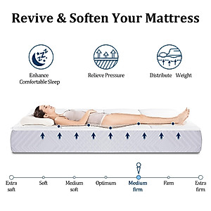 Yoyomax Queen Mattress Cover - Cooling, Breathable, Ultra-Soft, 50% Thicker Than Normal, Deep Pocket, 100% 400TC Cotton, Machine Washable, White