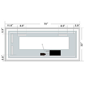 DECORAPORT Large Illuminated Lighted Makeup Mirror, Led Wall Mounted Backlit Bathroom Vanity Mirror with Touch Sensor,71 x 32 in (DK-D-CK010-A)
