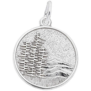 Rembrandt Charms Mountains Charm, Sterling Silver