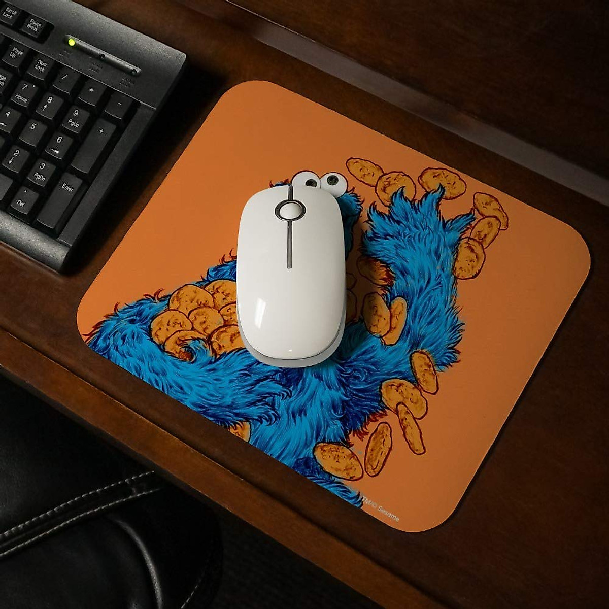 Sesame Street Vintage Cookie Monster Low Profile Thin Mouse Pad Mousepad