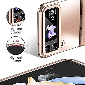 Phone case Compatible with Samsung Galaxy Z Flip 4 Case with Hinge Protection,Slim Thin Shockproof Hard Full-Body Protective Phone Case Cover for Flip4 5G Phone Phone Cover (Color : Pink)