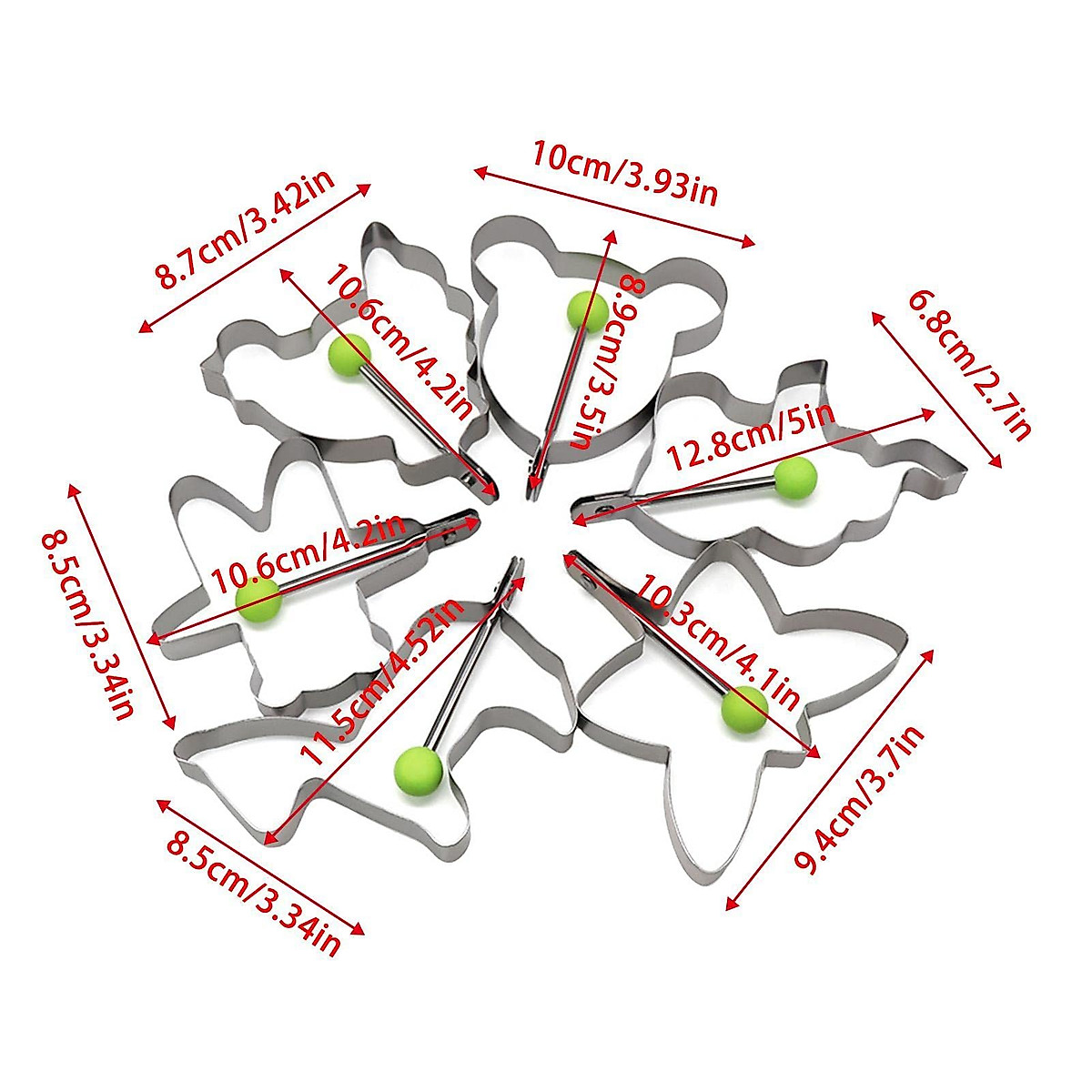 Egg Rings, 6 Animal Shapes Nonstick Egg Mold Egg Rings For Frying Eggs,Egg Mold For Breakfast, Pancakes, And Fried,Egg Cooking Rings Stainless Steel Egg Shaper For Egg Mcmuffins