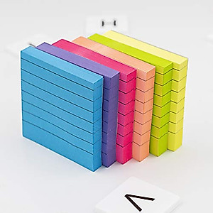 Lined Sticky Notes 3x3 Inches Sticky Notes 6 Neon Bright Color Self-Stick Pads Easy to Post 6 Pads 100 Sheet/pad 600 Sheet Total Individual Package