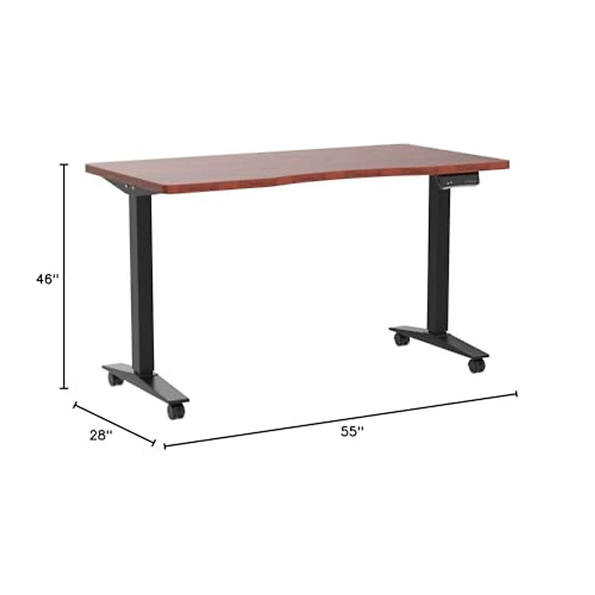 Monomi Height Adjustable Electric Standing Desk, 55 x 24 Inches Stand up Desk, Sit Stand Home Office Computer Desk(Black Frame+Cherry Top)