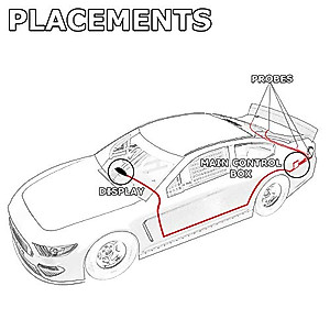 VaygWay Wireless Car Parking Sensor – 1 Parking Sensors with LED Display – Car Reverse Backup Radar System