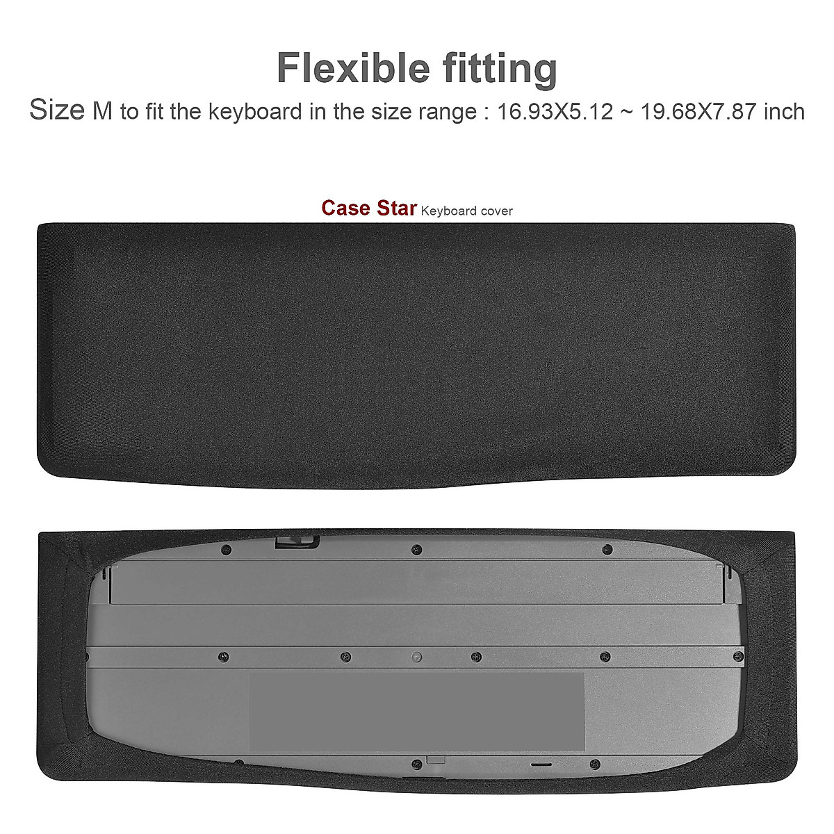 Case Star Stretchable Computer Keyboard Dust Cover for Logitech MK120,MK275, MK270 MK345 Rapoo V500PR0 Razer Dell KB216 KM117 Keyboard Dust Cover (M- Keyboard dust Cover)