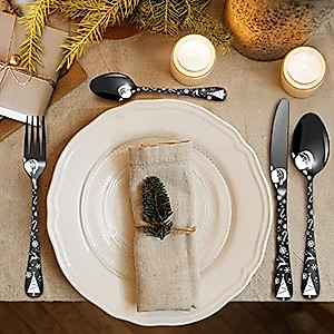 24-Piece Silverware Set Service for 6 with holder,Premium Stainless Steel Cutlery Set,Home Kitchen Restaurant Utensils,Knives Spoon and Fork Set, Mirror Polished,Dishwasher Safe.(Mirror pattern)